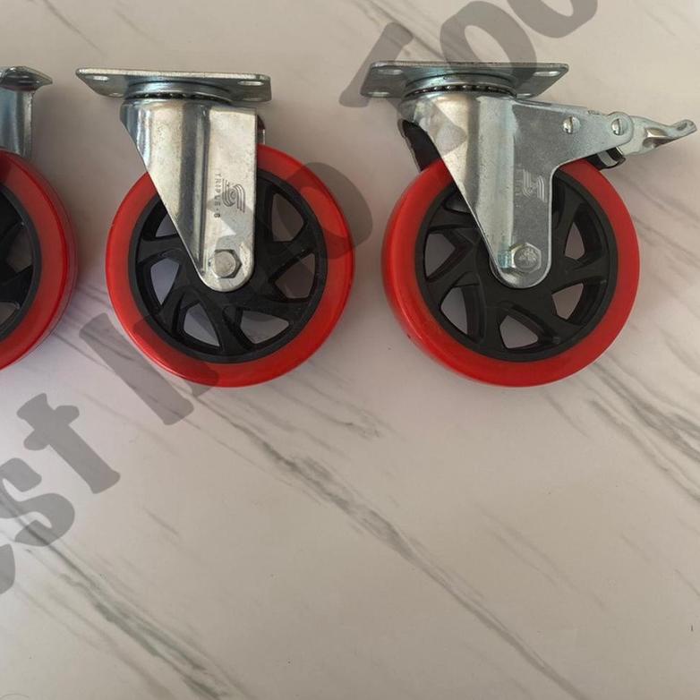 Jual RODA PVC TRIPLE S 5" INCH HIDUP MATI REM DOUBLE BEARING TROLLEY ...