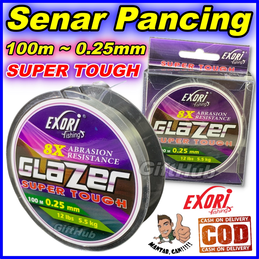 Jual Exori Senar Pancing Fishing Glazer Super Tough 100 Meter Uk 0.25mm ...