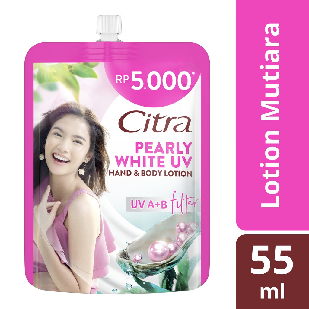 Jual Citra Hand And Body Lotion Pearly White UV 55 ml | Shopee Indonesia
