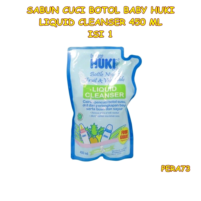 Jual PERA73 BABY HUKI LIQUID CLEANSER 450ML ISI 1 SABUN CUCI BOTOL DOT ...