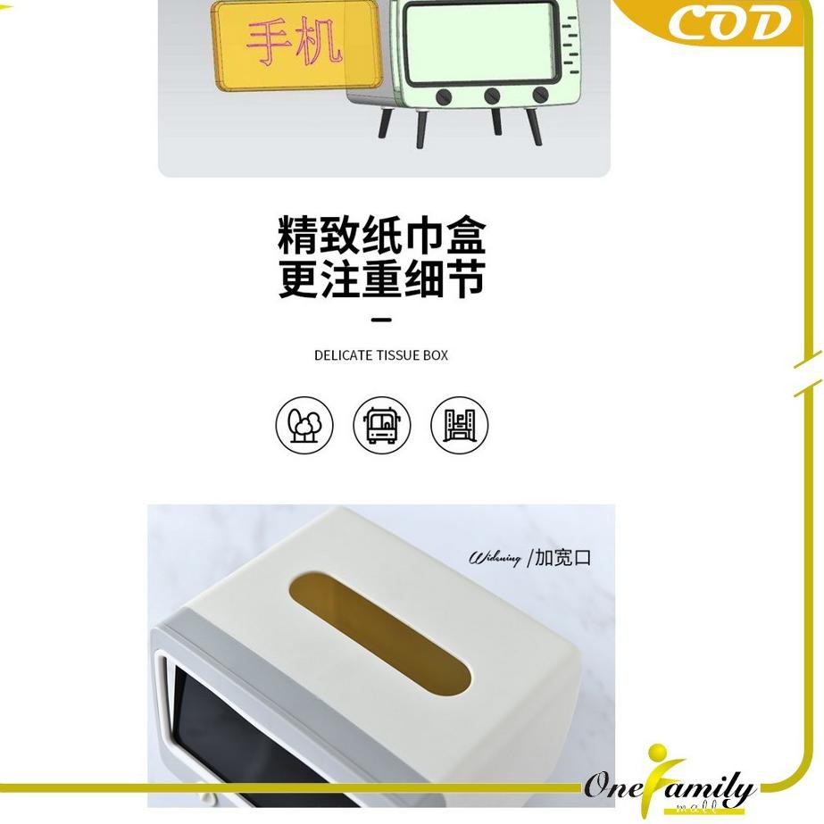 Jual Jual 6CLID ONE-C105 Kotak Tissue Box Organizer Bentuk TV Tempat Tisu + Stand Phone Holder ...