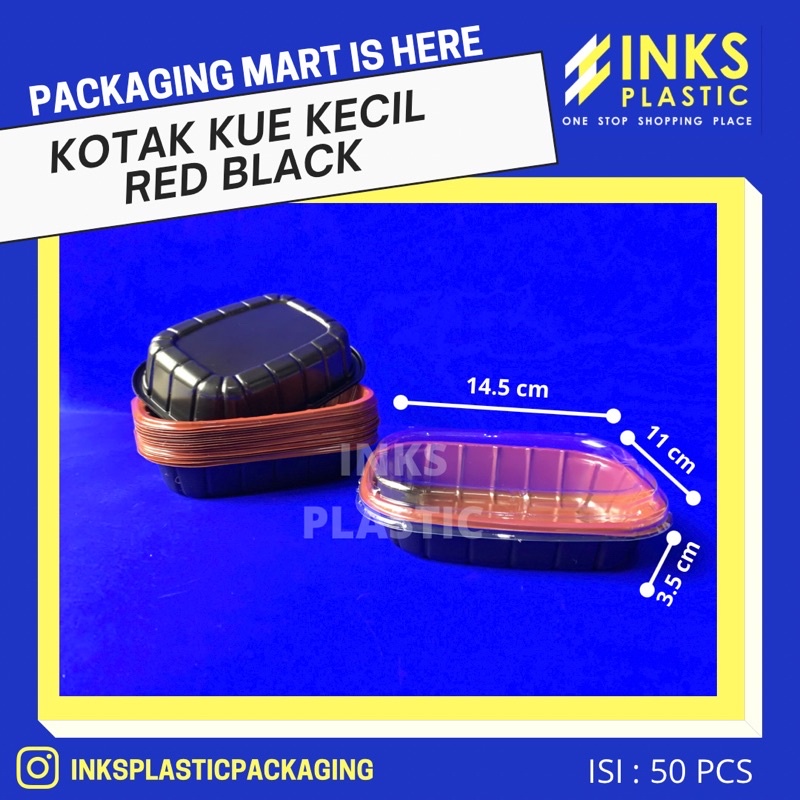 Jual Kotak kue plastik kecil red black. ( 50 pcs ) | Shopee Indonesia