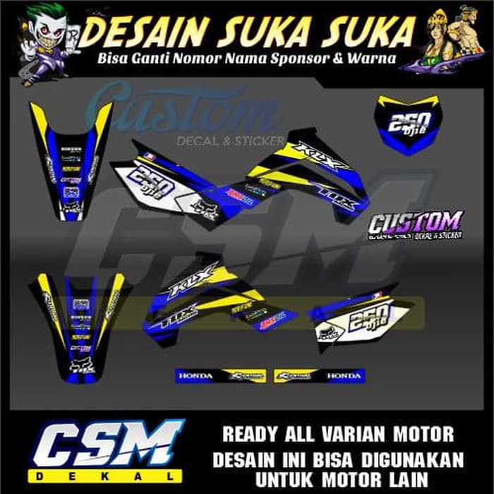 Jual 233 DEKAL DECAL MOTOR KLX 140 L STIKER STICKER STRIPING BODY BIRU ...