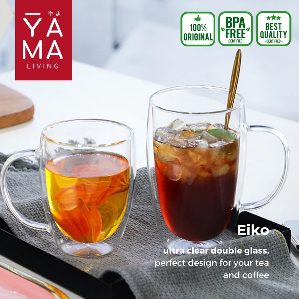 Jual YAMA EIKO Tea Coffee Double Glass Anti Panas Insulated Cup Gelas ...