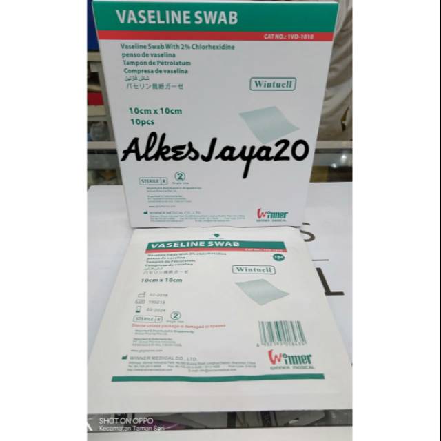 Jual Vaseline Swab 10x10cm /Kasa Steril Vaseline (Seperti Supratul dan ...