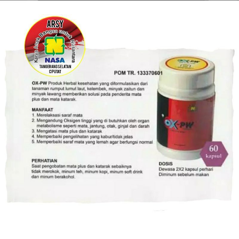 Jual OX PW MATA KATARAK & MATA PLUS NASA ARSY | Shopee Indonesia