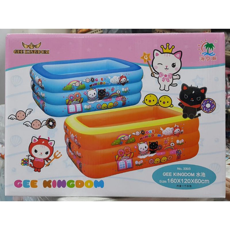 Jual kolam karet kolam tiup portable 3 ring kolam lipat portable ...