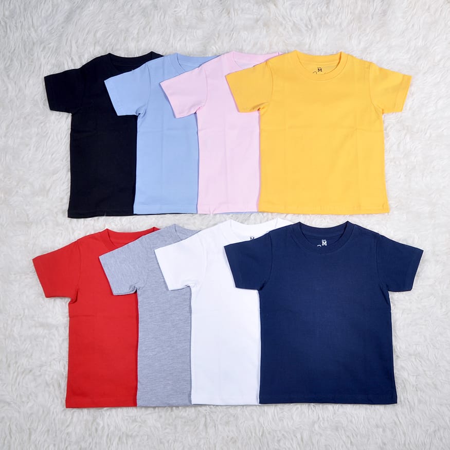 Jual Kaos Polos Anak Lengan Pendek Soft Cotton Combed 24'S Premium | Shopee Indonesia