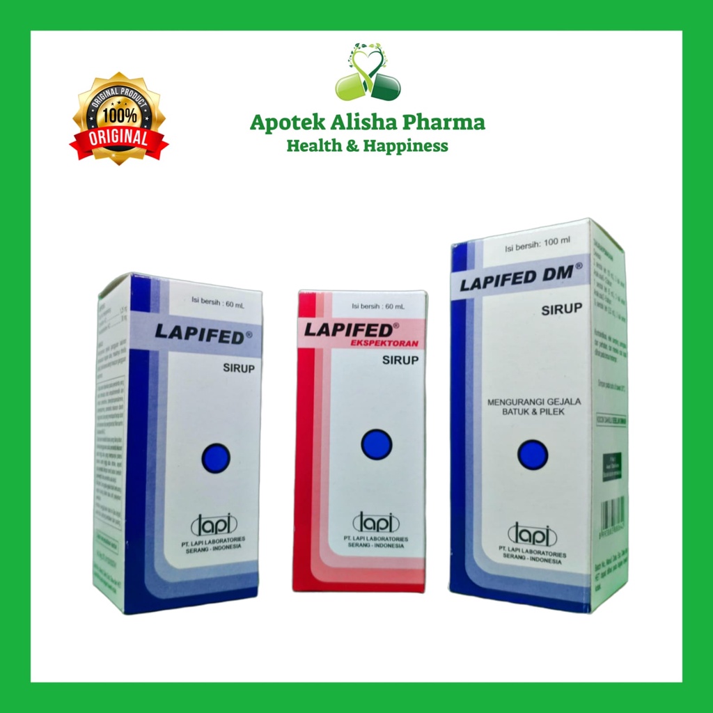 Jual Lapifed Sirup DM / Ekspektoran 60/100ml - Lapived Biru Syrup Obat ...