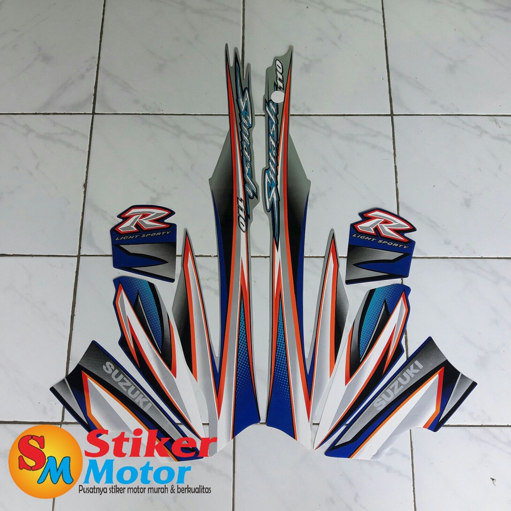 Jual STRIPING STICKER LIS LES POLET BODY MOTOR SMASH 110R 2005 SILVER ...