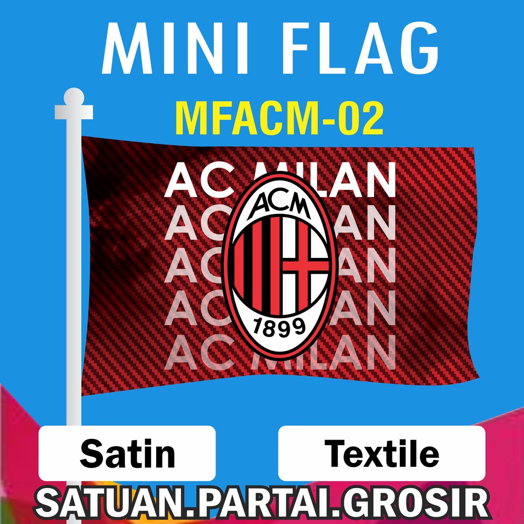 Jual MINI FLAG AC MILAN / BENDERA SUPPORTER / BENDERA CUSTOM AC MILAN ...
