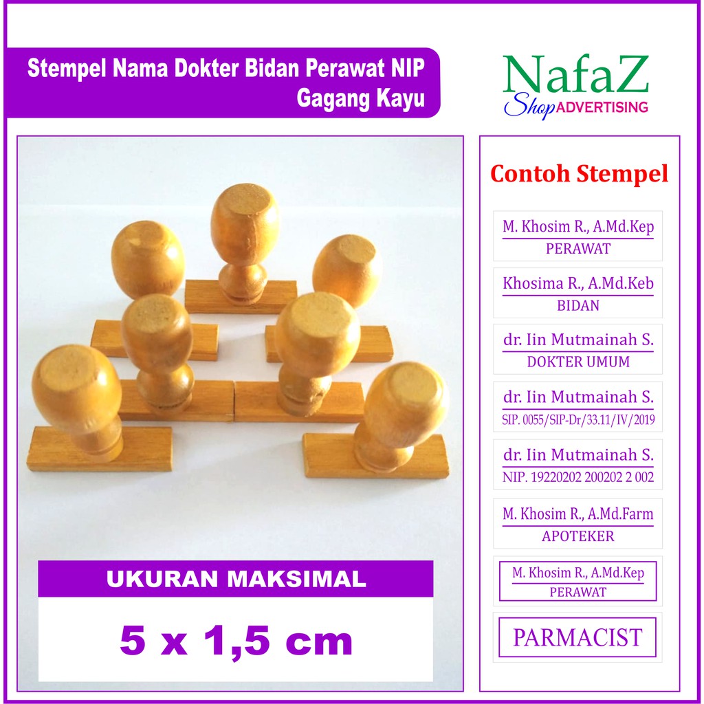 Jual Stempel kayu Nama Dokter Perawat Bidan Apoteker NIP SIP NIPA SIPB | Shopee Indonesia