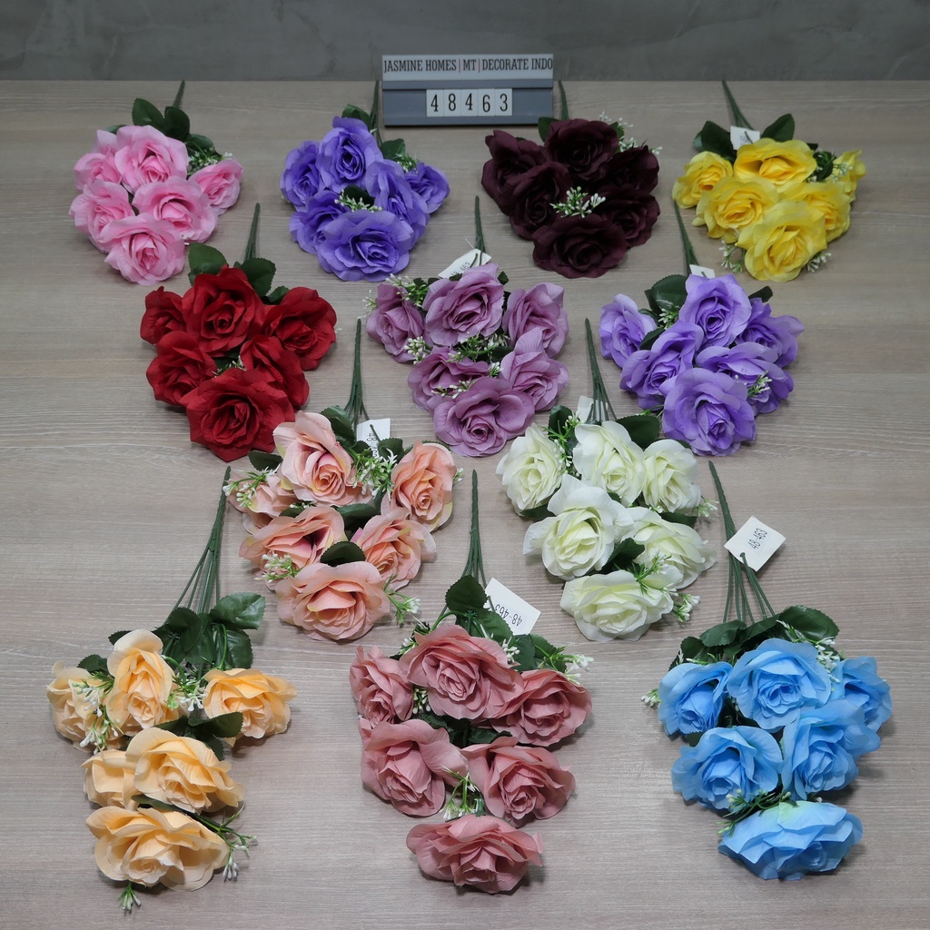 Jual Bunga Mawar Tomiya Rose Mekar Jepang Dekorasi 6Kuntum 48463 ...