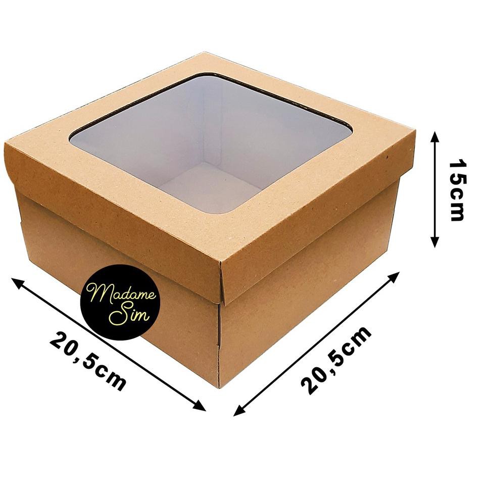 Jual KOTAK KUE - CAKE BOX - DUS BOLU 20 x 20 x 15 CM - JENDELA (ISI ...