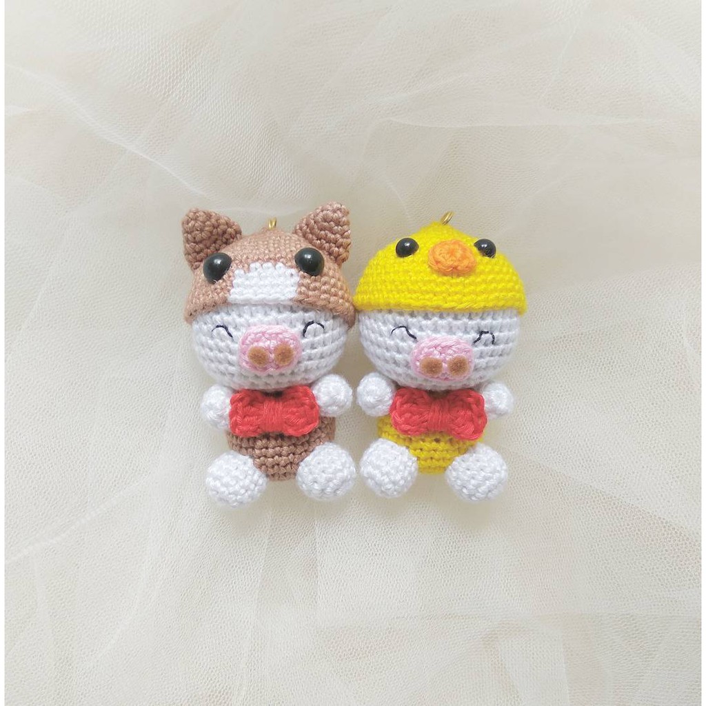 Jual Amigurumi (Boneka Rajut) Pig with Hat | Shopee Indonesia