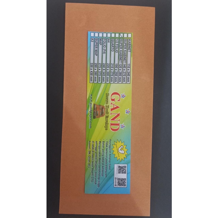 Jual Amplop Samson Super Kabinet GAND 12 x 28 cm Isi 100 Lembar Gand / Amplop Coklat | Shopee ...