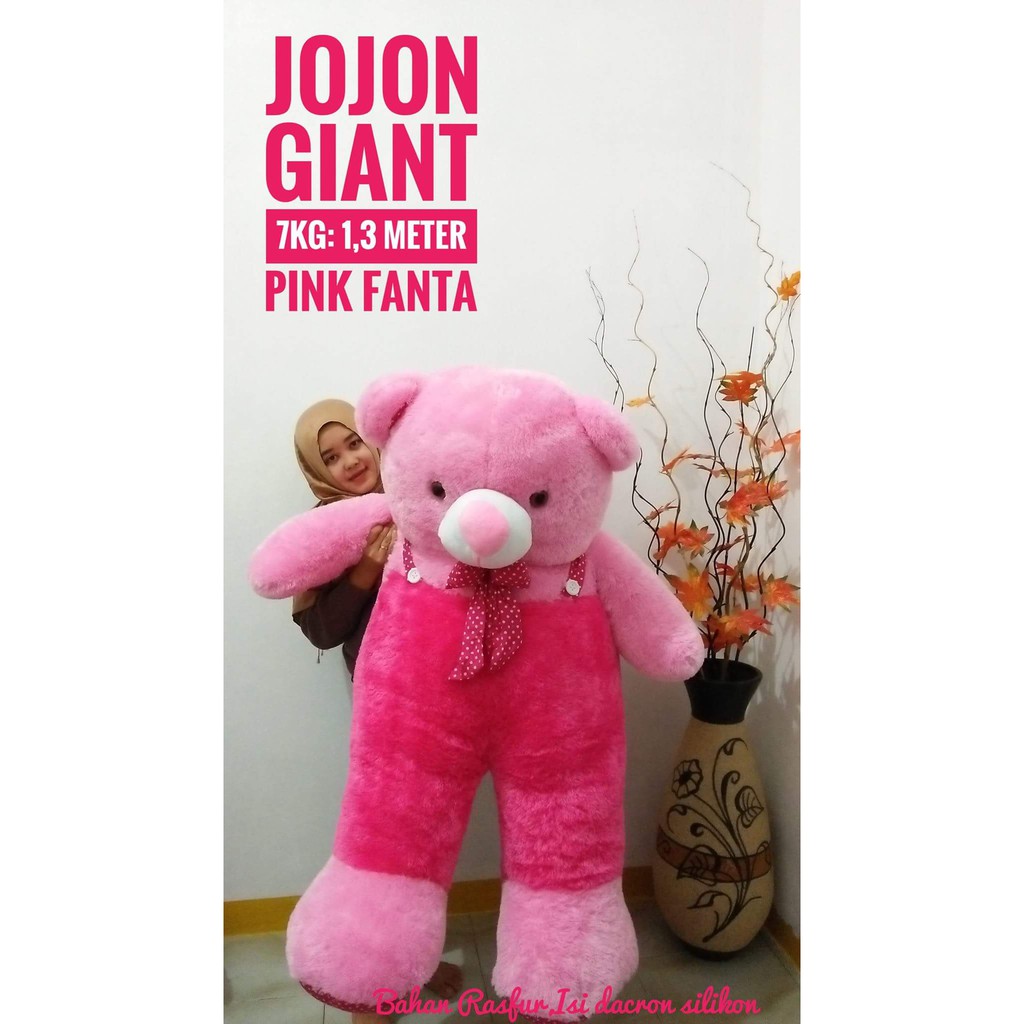 Jual BONEKA BERUANG TEDDY BEAR JOJON GIANT SUPER JUMBO PINK DOGER BAJU ...