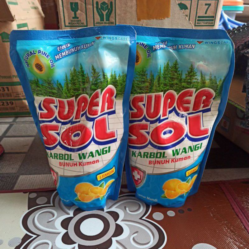Jual Super Sol Karbol Wangi Lemon 750ml 750 ml | Shopee Indonesia