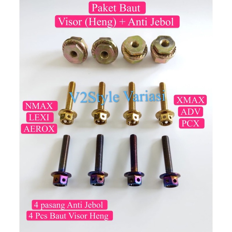 Jual PAKETAN PAKET BAUT DAN MUR ANTI JEBOL + BAUT VISOR PROBOLT HENG TWOTONE GOLD BAKARAN ...