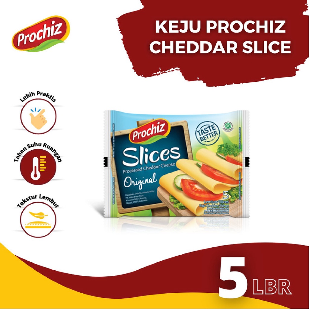 Jual Prochiz Slices Processed Cheddar Cheese Original 5 5s Slice Slices ...