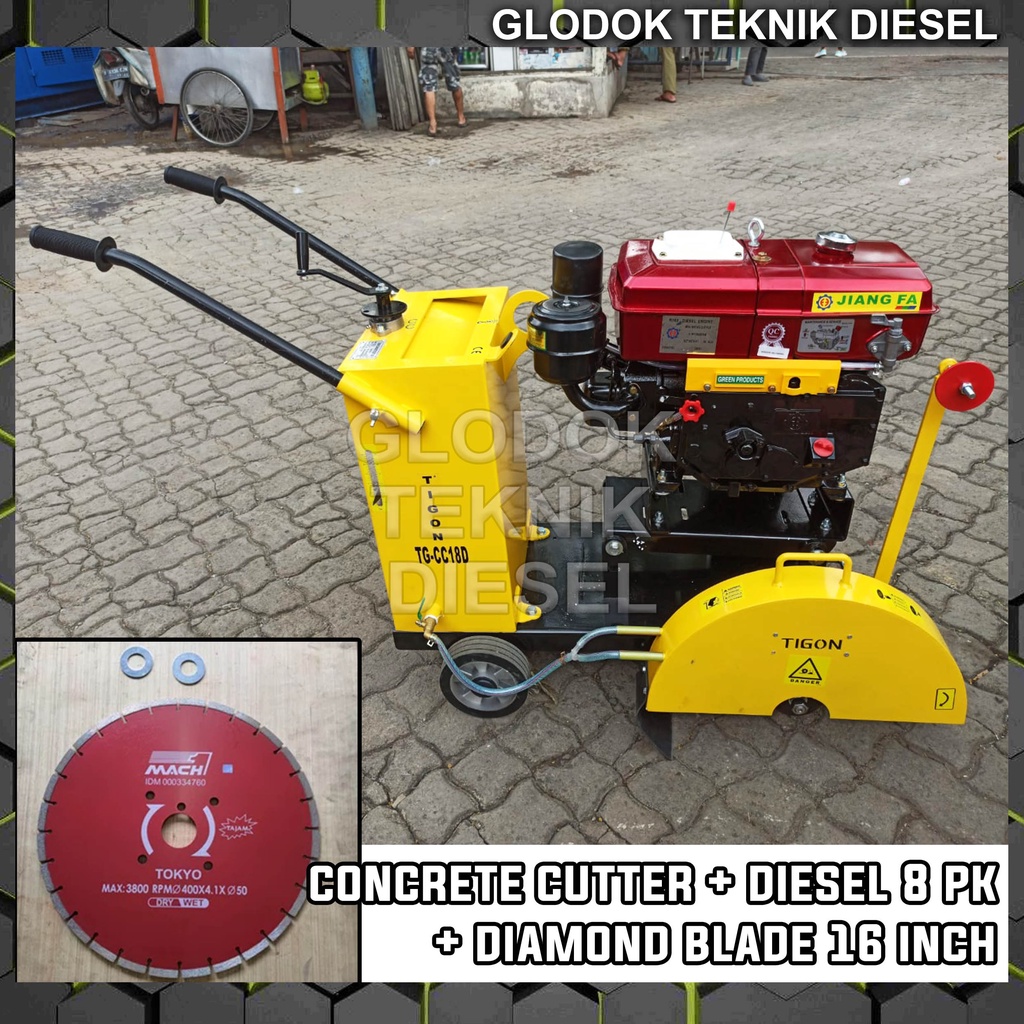 Jual Mesin Potong Aspal Beton 18 Inch Tigon TG-CC18 D + Engine Diesel ...