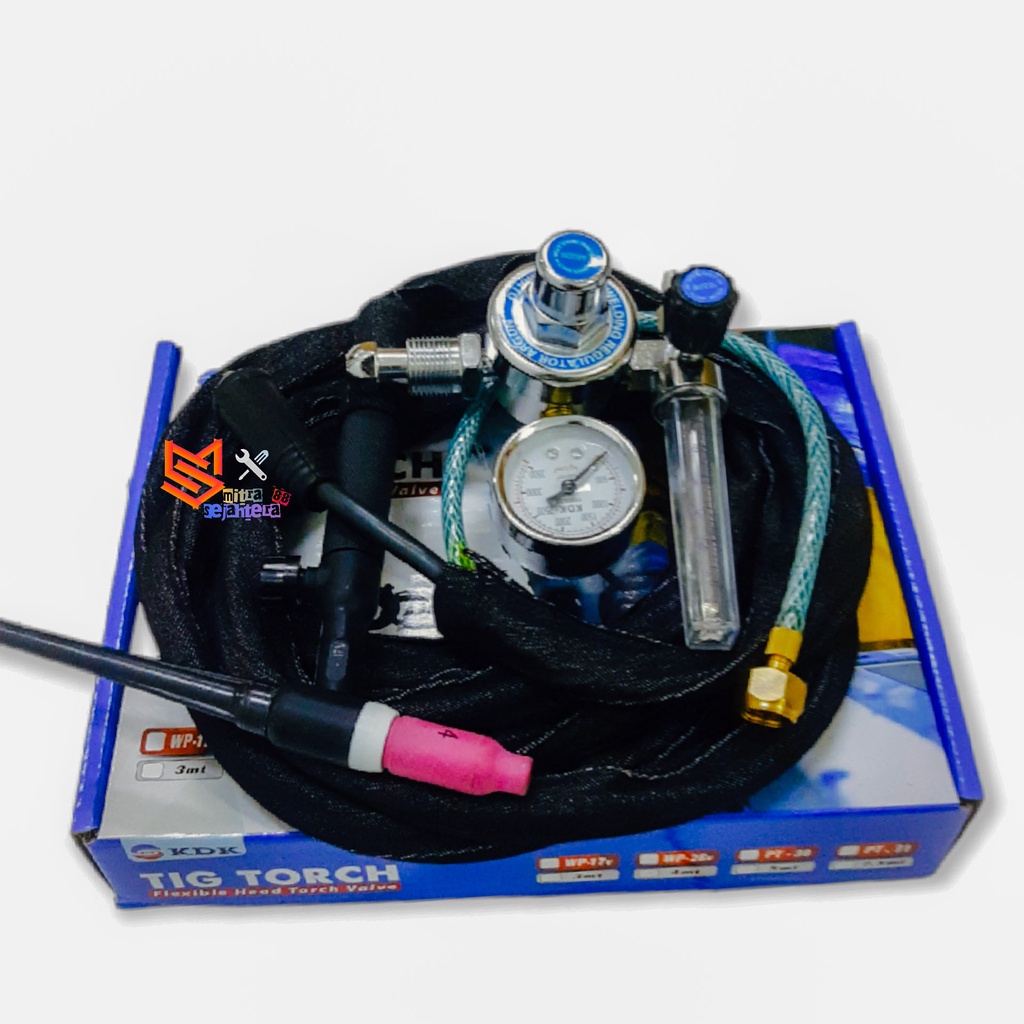 Jual PAKET STANG LAS ARGON + REGULATOR ARGON / TIG TORCH WP 17 4 METER ...
