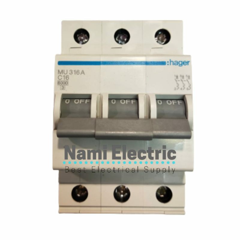 Jual MCB Hager 3P 16A 6kA MU 316A | Shopee Indonesia