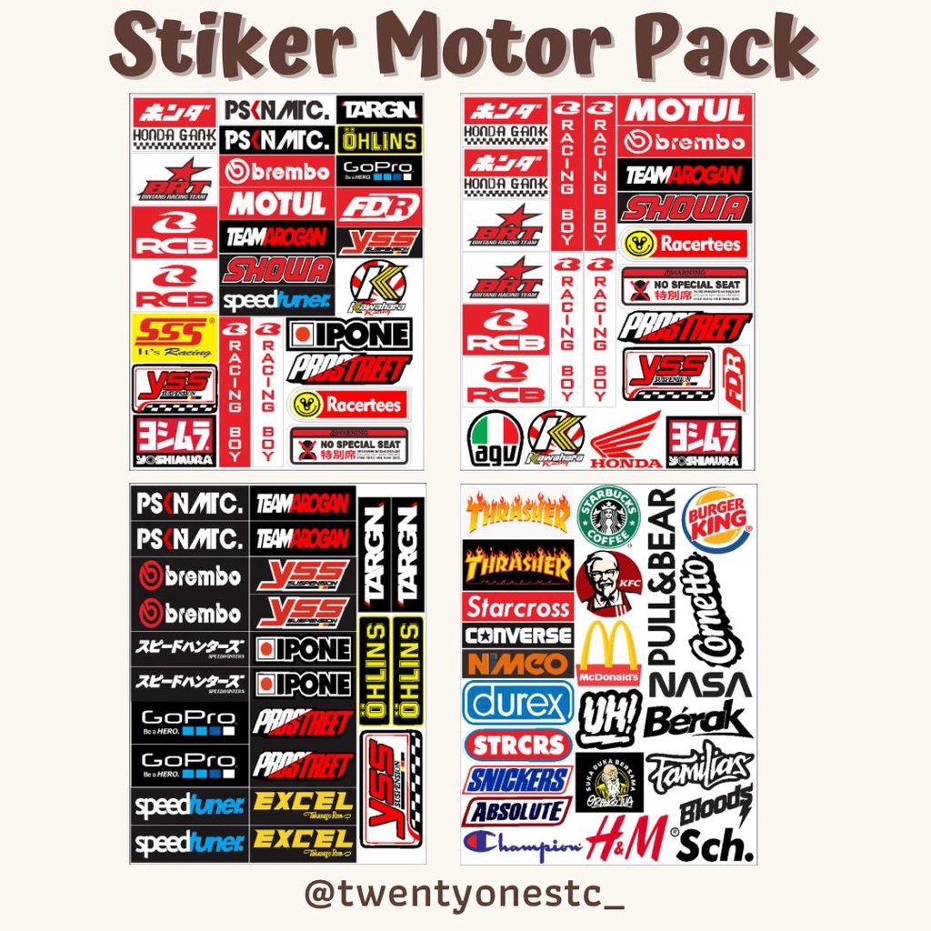 Jual Stiker Pack Racing / Stiker motor / Stiker pack motor | Shopee ...