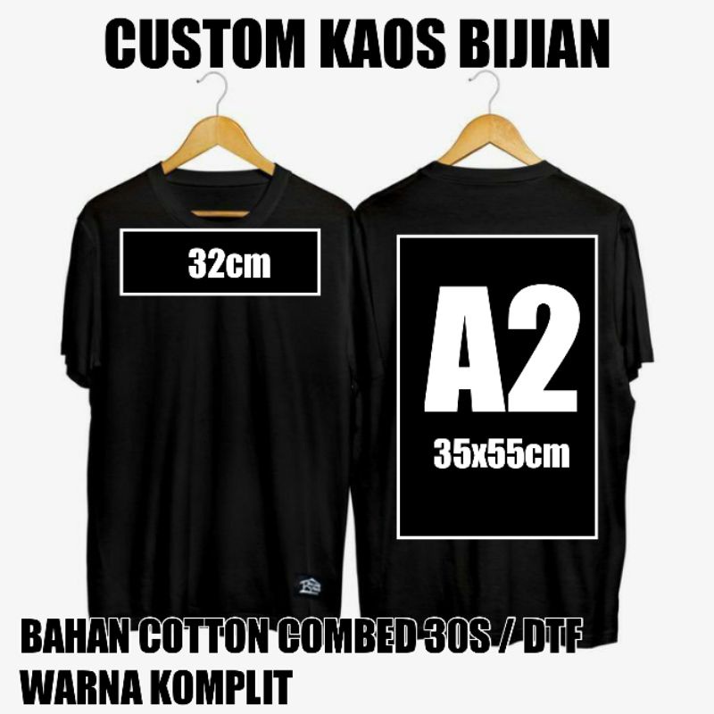 Jual CUSTOM KAOS BIJIAN SABLON A2 | Shopee Indonesia