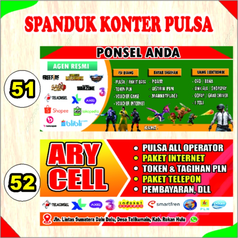 Jual Spanduk Konter Pulsa Cell Seluler | Shopee Indonesia
