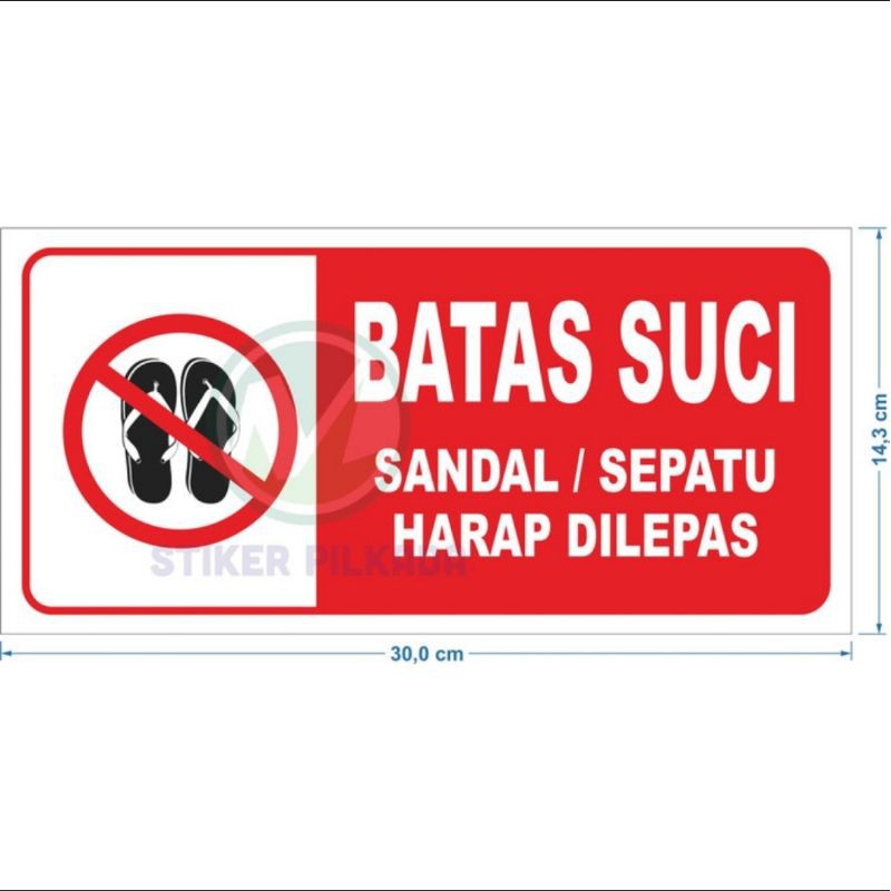 Jual STIKER VINYL BATAS SUCI 30X14,3CM | Shopee Indonesia
