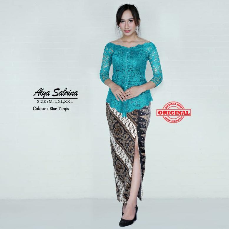 Jual Kebaya Alya Sabrina Set Rok Span/Lilit/Plisket + Kamisol Size M L ...