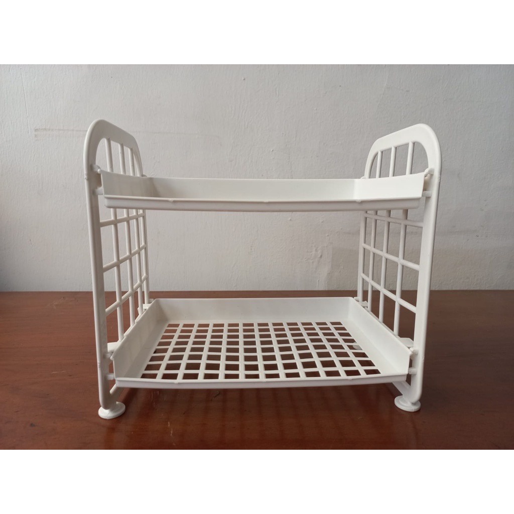 Jual RAK PLASTIK Susun 2 Rack Plastik Mini Dapur Dinding Kamar Mandi ...