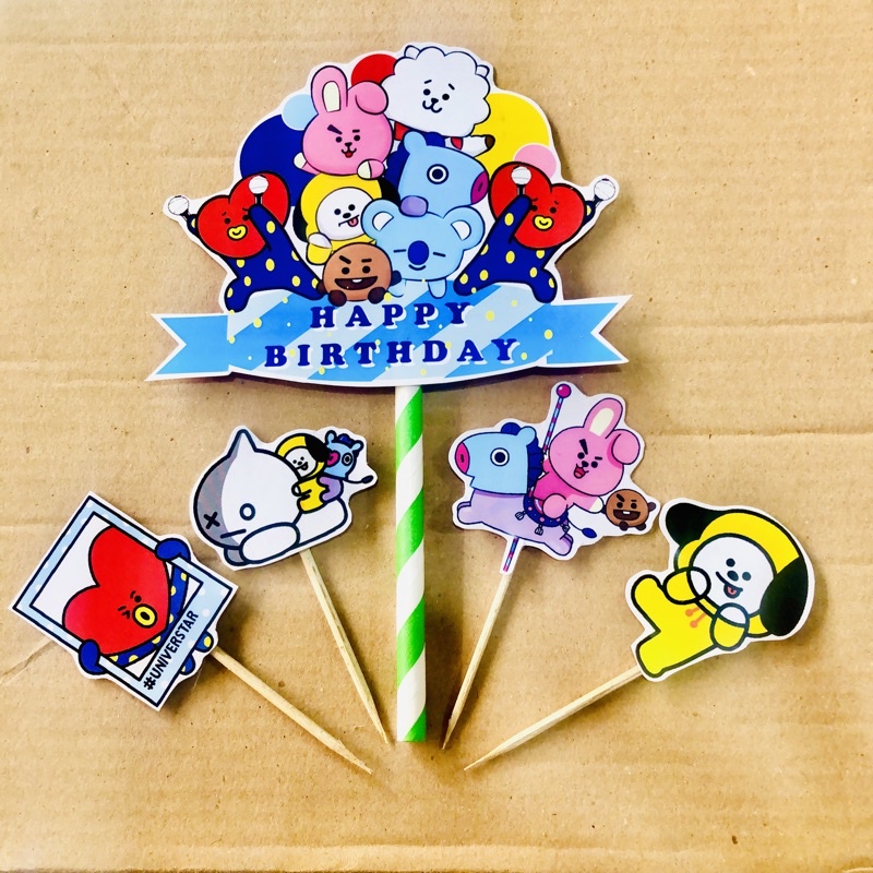 Jual topper kue tart bt21 bts | Shopee Indonesia