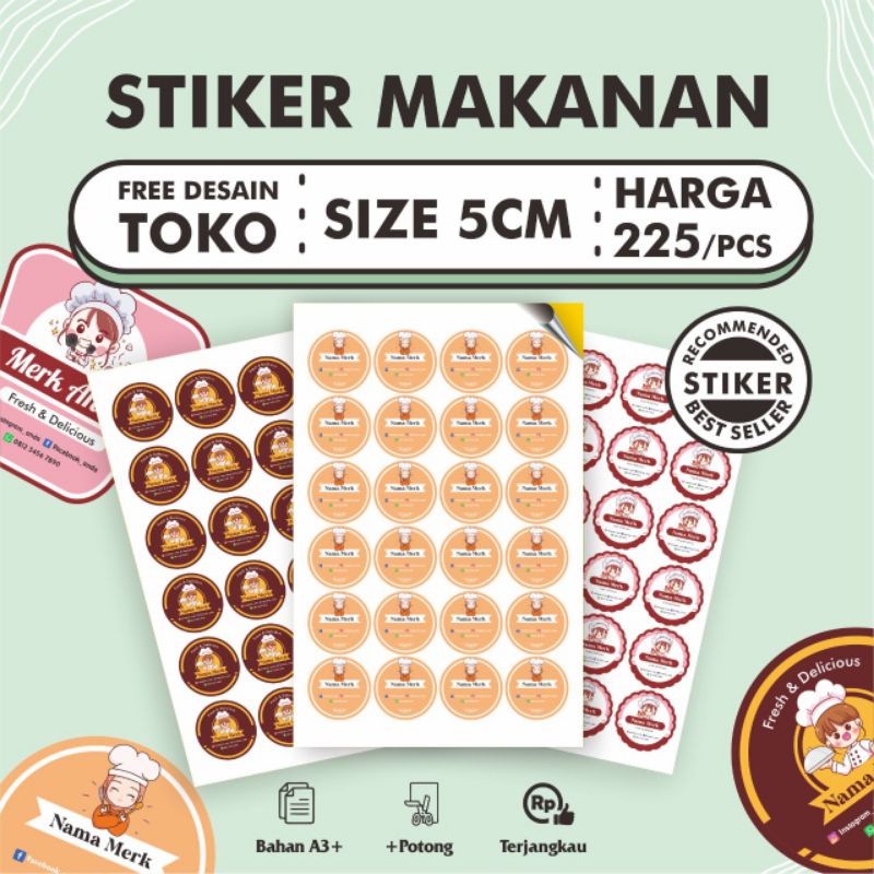 Jual PRODUK HEMAT - Cetak Label Makanan Kotak Nasi/Snack/Dessert ...