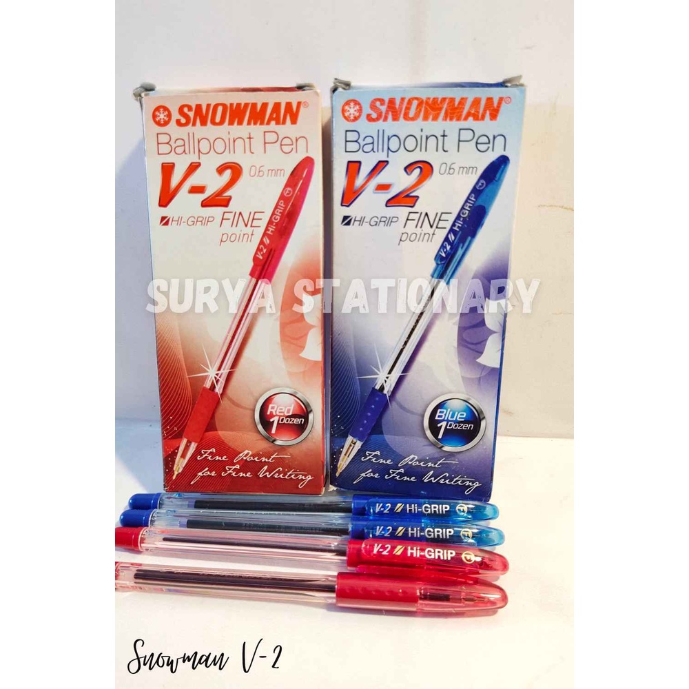 Jual (PAK) PULPEN SNOWMAN V-2 / BOLPOIN SNOWMAN V2 / PULPEN SNOWMAN ...
