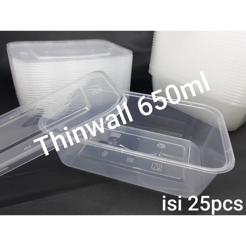 Jual Thinwall 650ml Kotak Makan Plastik Persegi Panjang Food