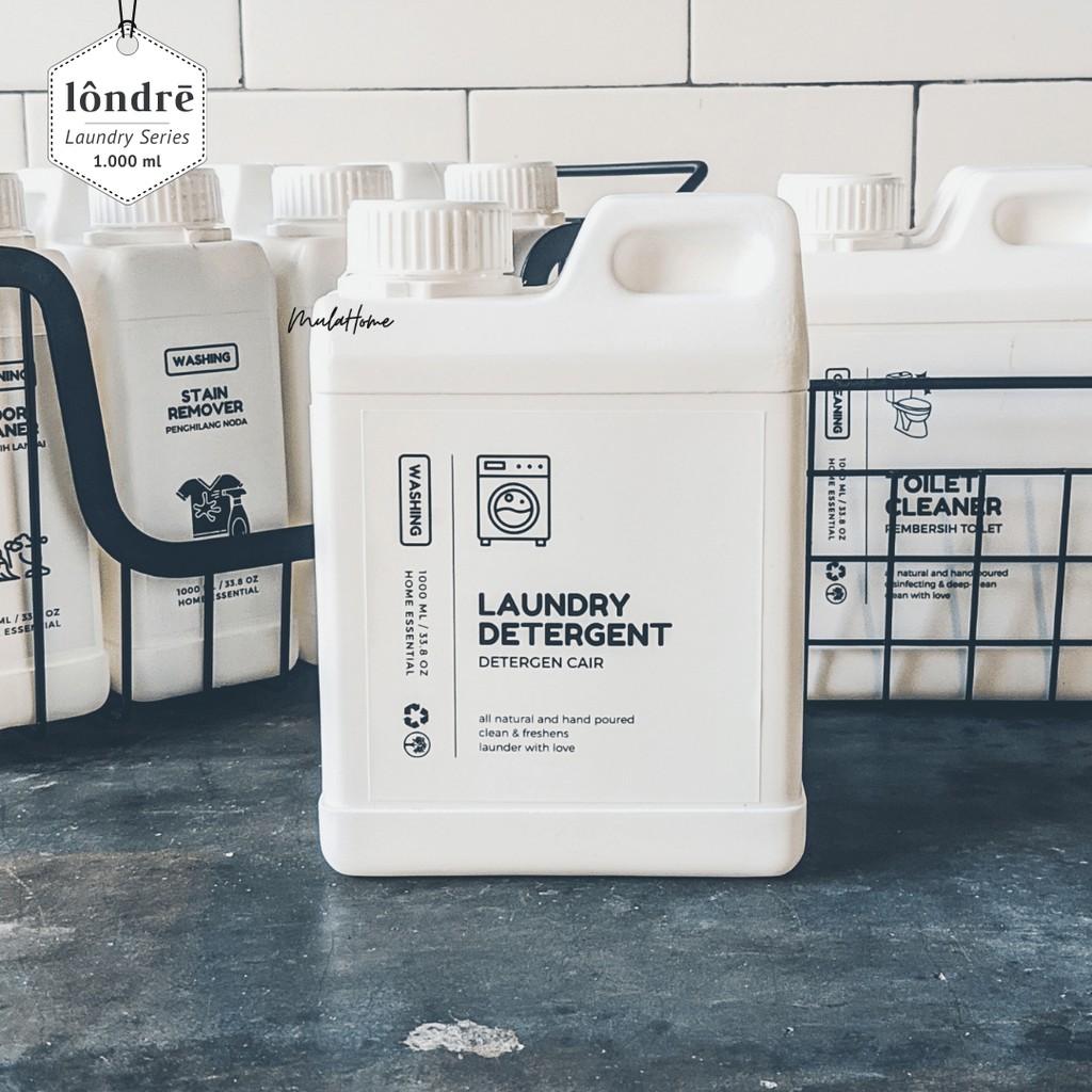 Jual LONDRe Laundry Detergent Bottle 1000 ml/1 Liter Botol Refill Tempat Deterjen Softener ...