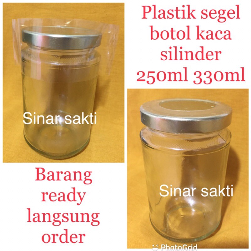 Jual plastik segel botol kaca silinder 120ml 250ml 330ml segel plastik ...