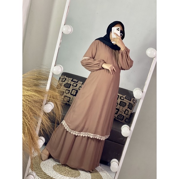 Jual Gamis Malaysia Renda/Gamis Polos Malaysia/Gamis Melayu/Gamis ...