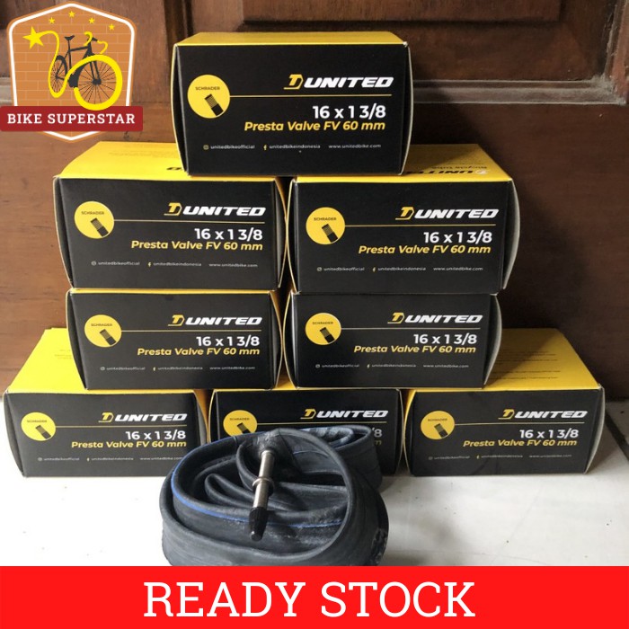 Jual Ban Dalam United Innova 16 x 1 3/8 (349) FV Pentil PRESTA Panjang 6cm 60mm | Shopee Indonesia