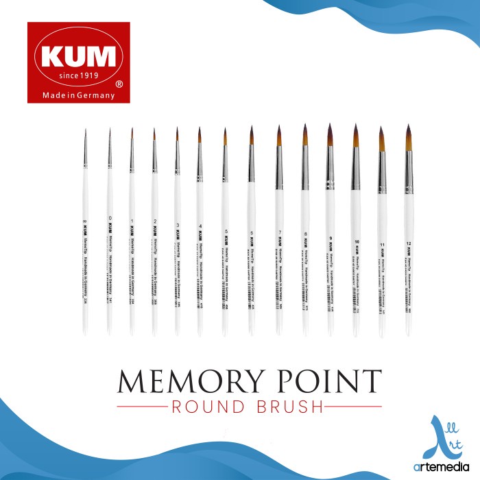 Jual KUM Memory Point Round Synthetic Brush Short Handle Kuas Lukis ...