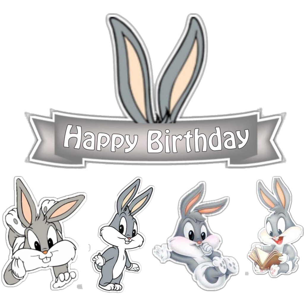 Jual TOPPER CAKE CUSTOM TOPPER ULANG TAHUN / HIASAN KUE BUGS BUNNY ...