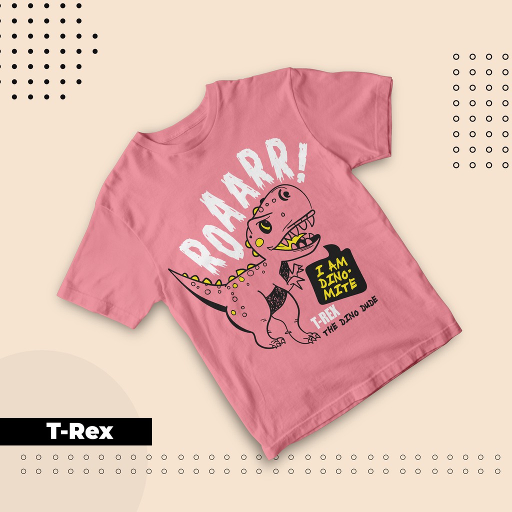 Jual Baju Kaos Anak Dinosaurus T Rex Usia 1 2 3 4 5 6 7 8 9 10 Tahun ...