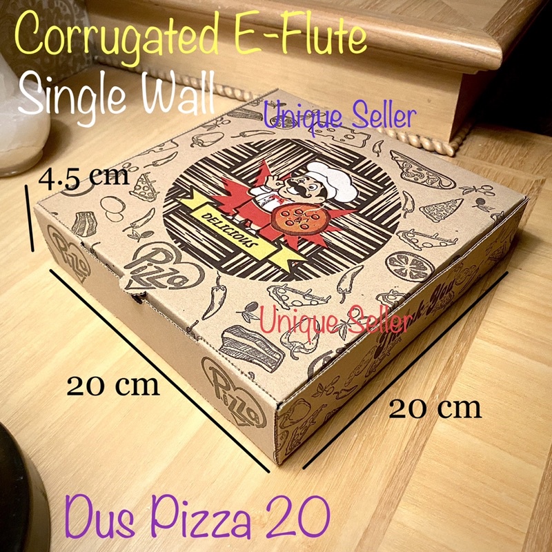 Jual Dus Kotak Box Pizza 20x20x4.5 EFLUTE MOTIF / Dus Box Kotak Hampers ...