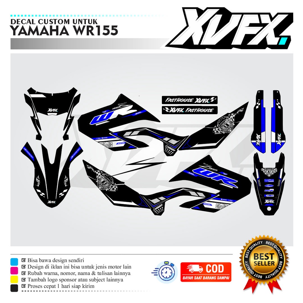 Jual STIKER DECAL YAMAHA WR155 FULL BODY CUSTOM DESIGN BEBAS KOSTUM ...