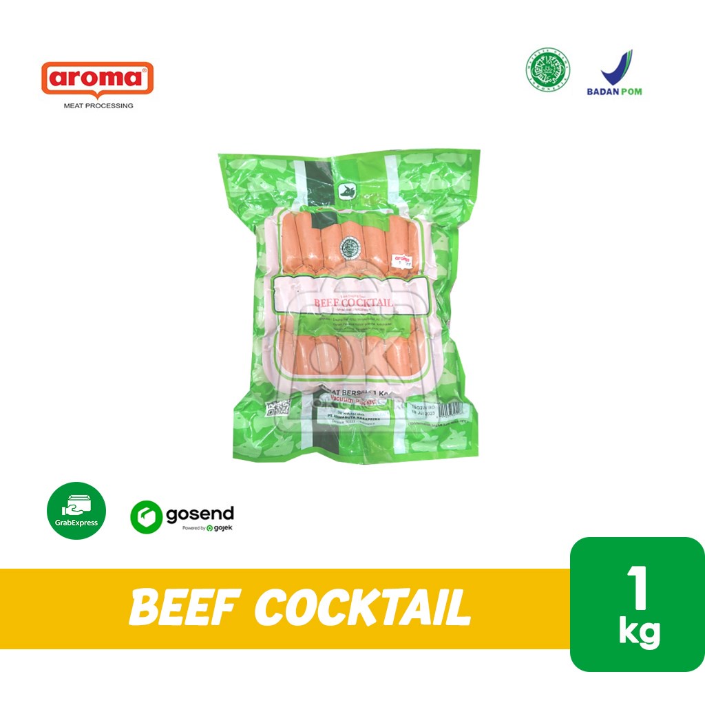 Jual Sosis Beef Cocktail AROMA 1kg B 5cm (KHUSUS INSTANT) | Shopee ...