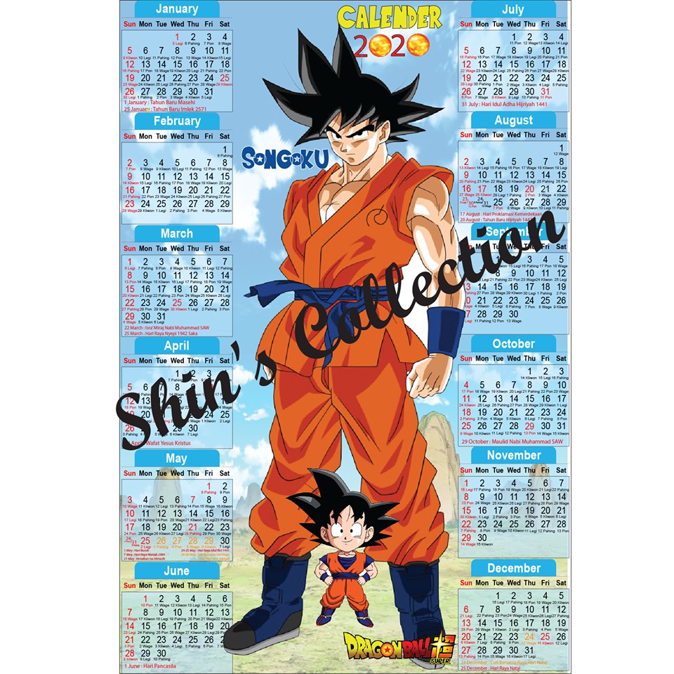 Jual Kalender Dragon ball, Sangoku, Vegeta | Shopee Indonesia
