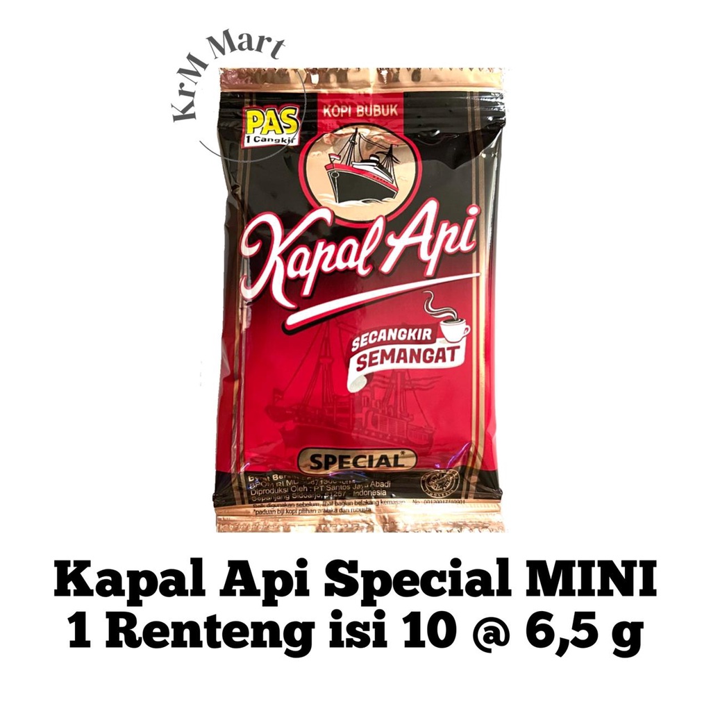 Jual Kapal Api Special 6.5gr Mini 1 renteng isi 10 sachet renceng kopi ...