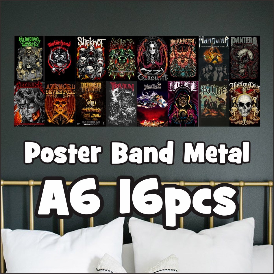 Jual Poster Band Metal A6 16pcs Poster Metal Poster Aesthetic Poster ...